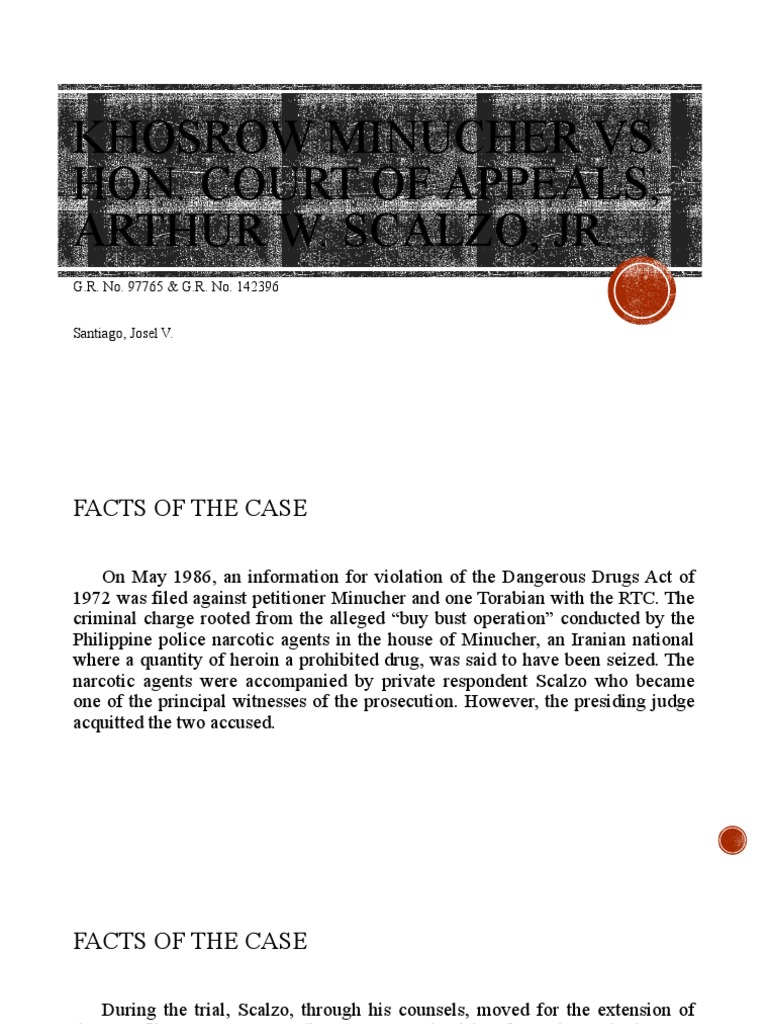 Khosrow Minucher vs. Hon. Court of Appeals, Arthur W. Scalzo, JR | PDF ...