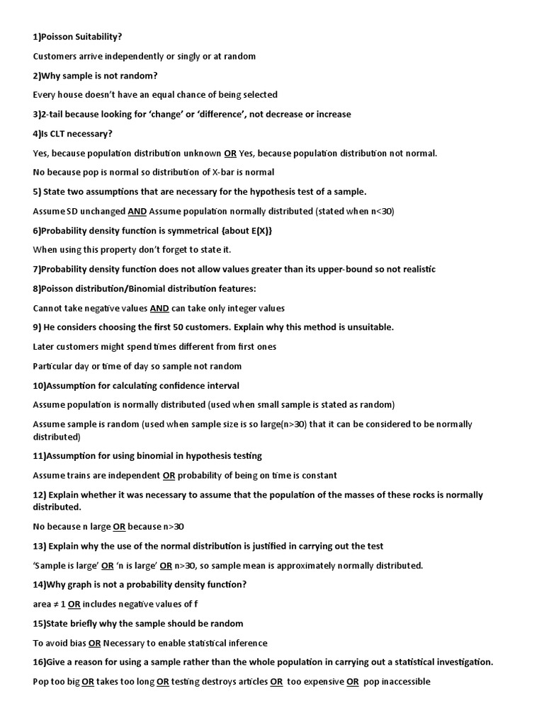 Statistics 2 Notes | PDF