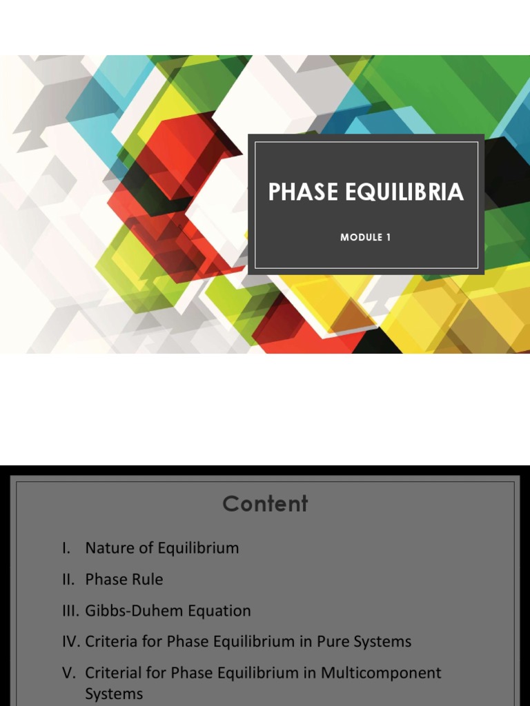 Module 1. Vapor - Liquid Equilibrium | PDF | Phase Rule | Chemical ...