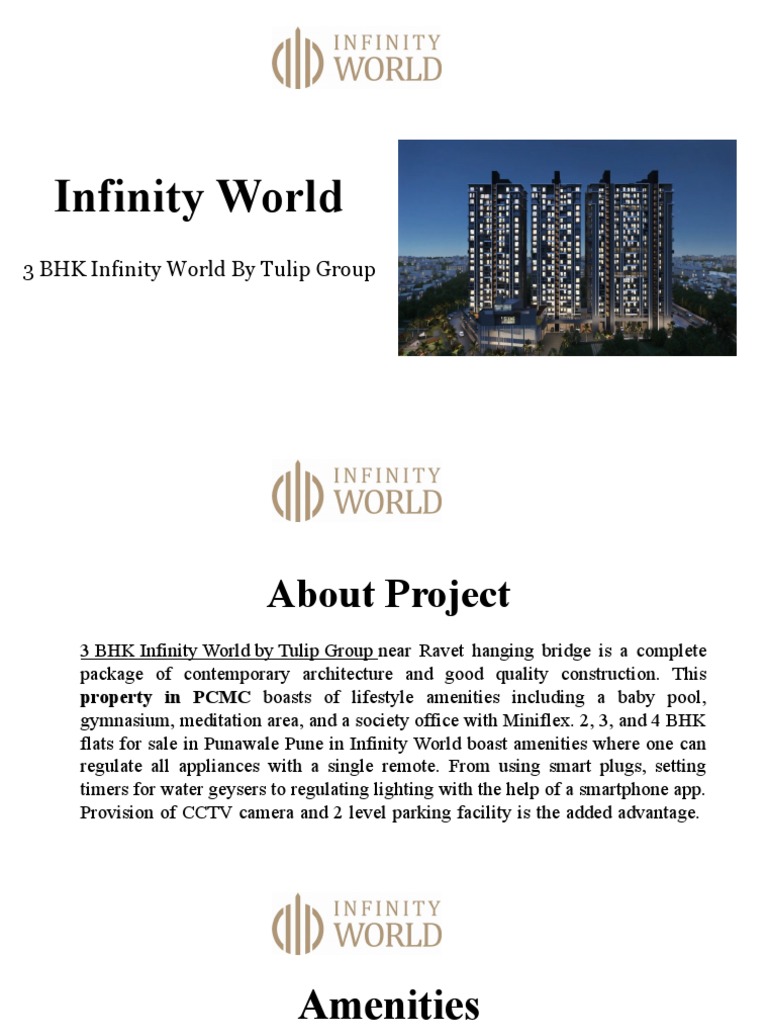 3 BHK Infinity World by Tulip Group | PDF | Home & Garden