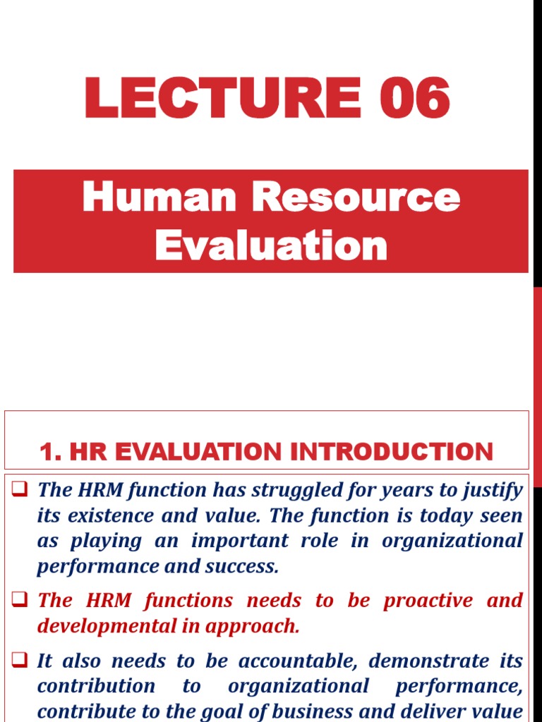 HR Evaluation: Enhancing Organizational Value | PDF | Evaluation ...
