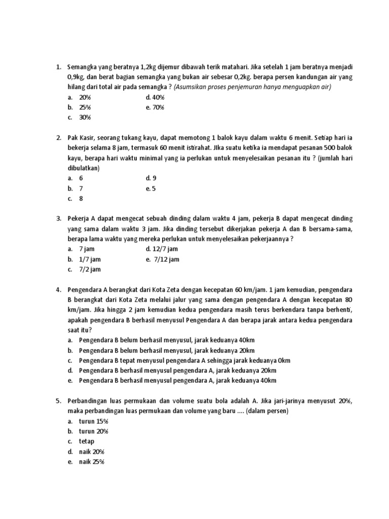Soal TPS KUANTITATIF | PDF | Metode & Bahan Ajar