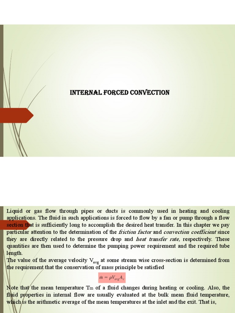 Chapter 5 - Internal Forced Convection | PDF | Fluid Dynamics | Reynolds Number
