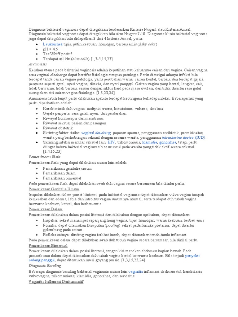 DIAGNOSIS BAKTERIAL VAGINOSIS | PDF