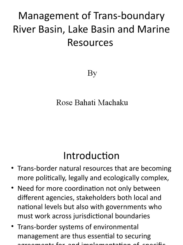 Management of Trans-Boundary River Basin, Lake Basin | PDF | Natural ...