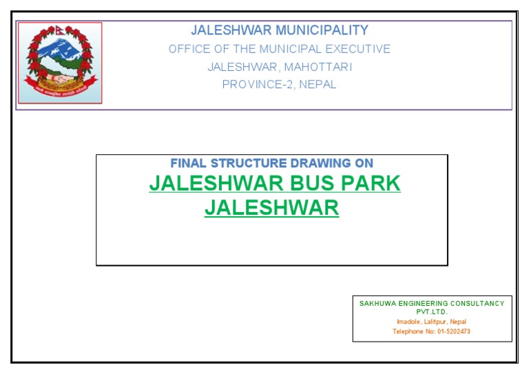 Jaleshwar Bus Park Final Structure Drawing | PDF | Technology & Engineering