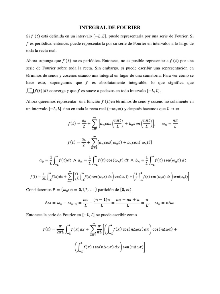 Integral de Fourier | PDF | Integral | Análisis matemático