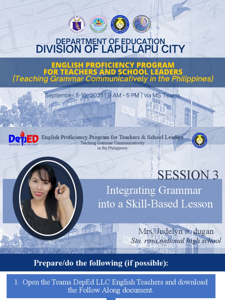 Session 3 Integrating Grammar Into A Skill-Based Lesson | PDF ...