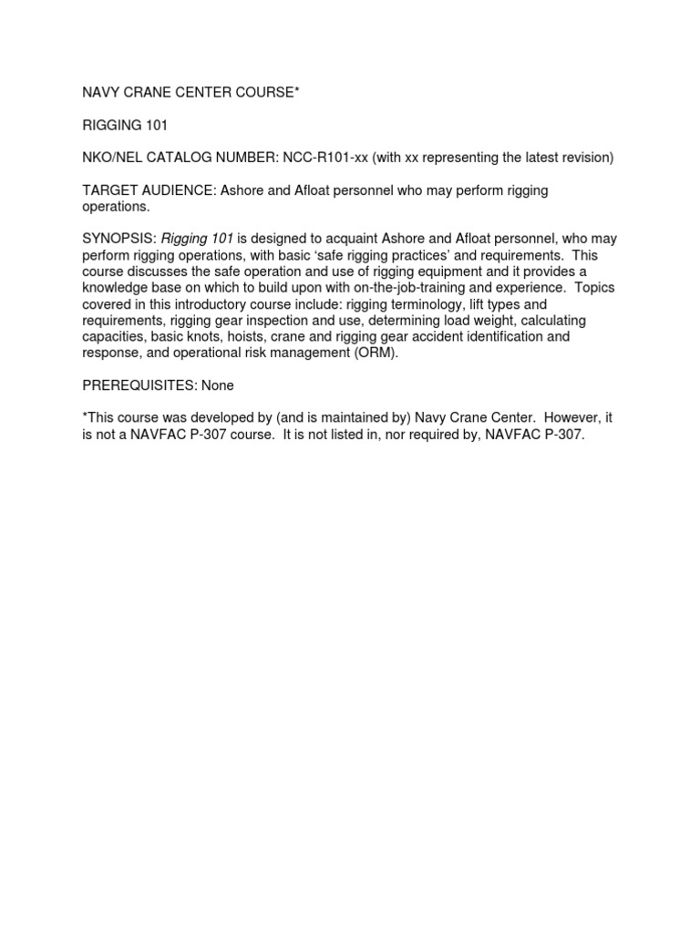Rigging 101 Course Teaches Safe Practices for Ashore & Afloat Personnel ...