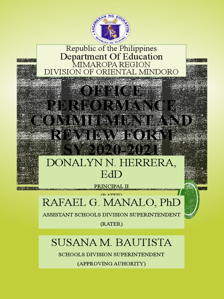 Office Performance Commitment and Review Form Sy 2020-2021: Donalyn N ...