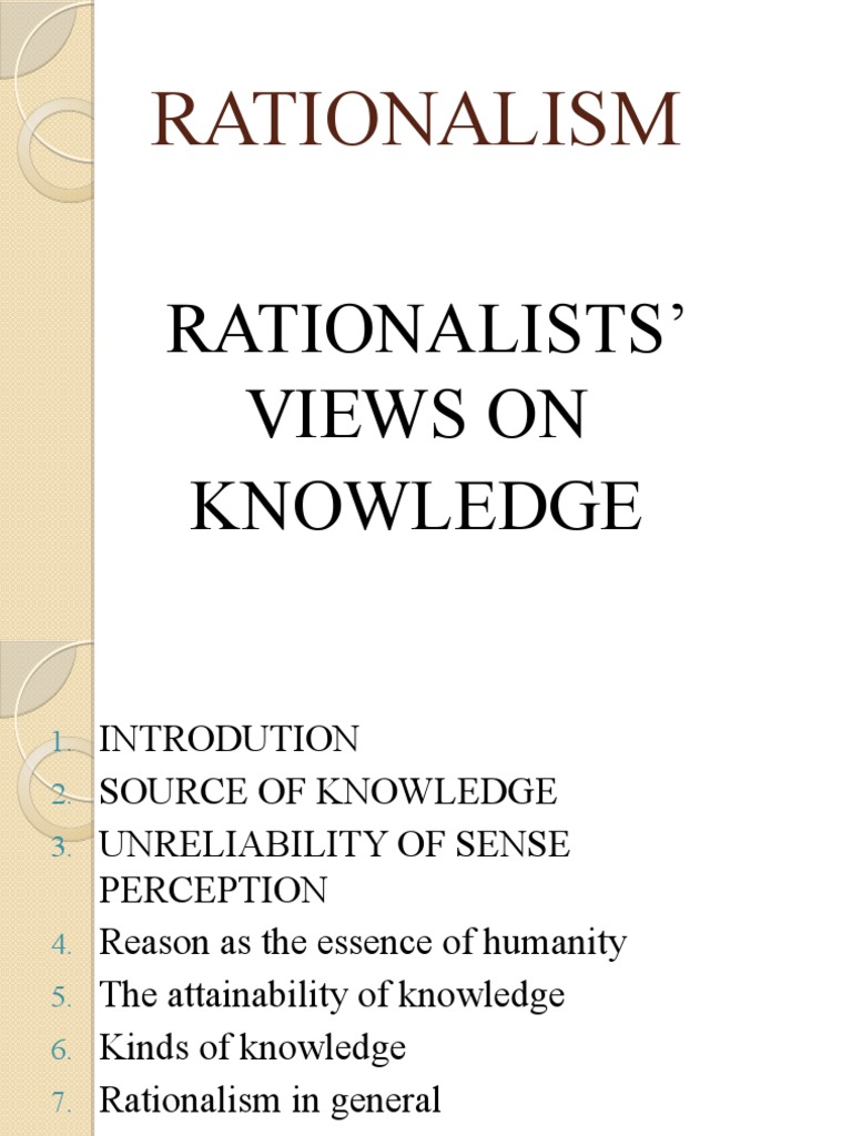 Understanding Rationalism in Knowledge | PDF | Rationalism | Reason
