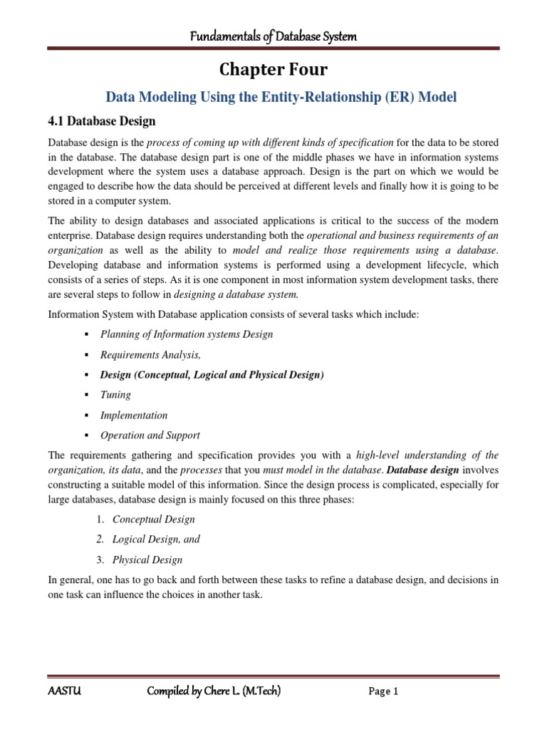 Chapter 4 - Data Modeling Using ER Model | Download Free PDF | Inheritance (Object Oriented ...