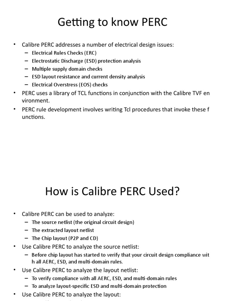 Calibre PERC | PDF | Electrostatic Discharge | Information Age