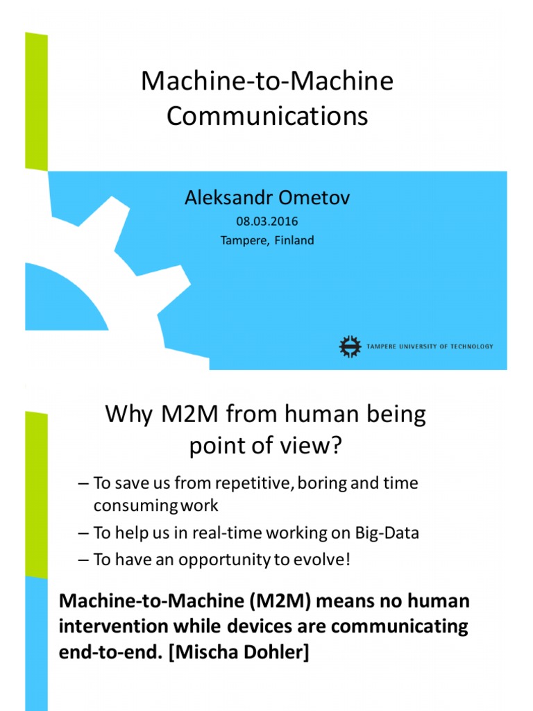 Machine-to-Machine Communications: Aleksandr Ometov | PDF | Computer Network | Cellular Network