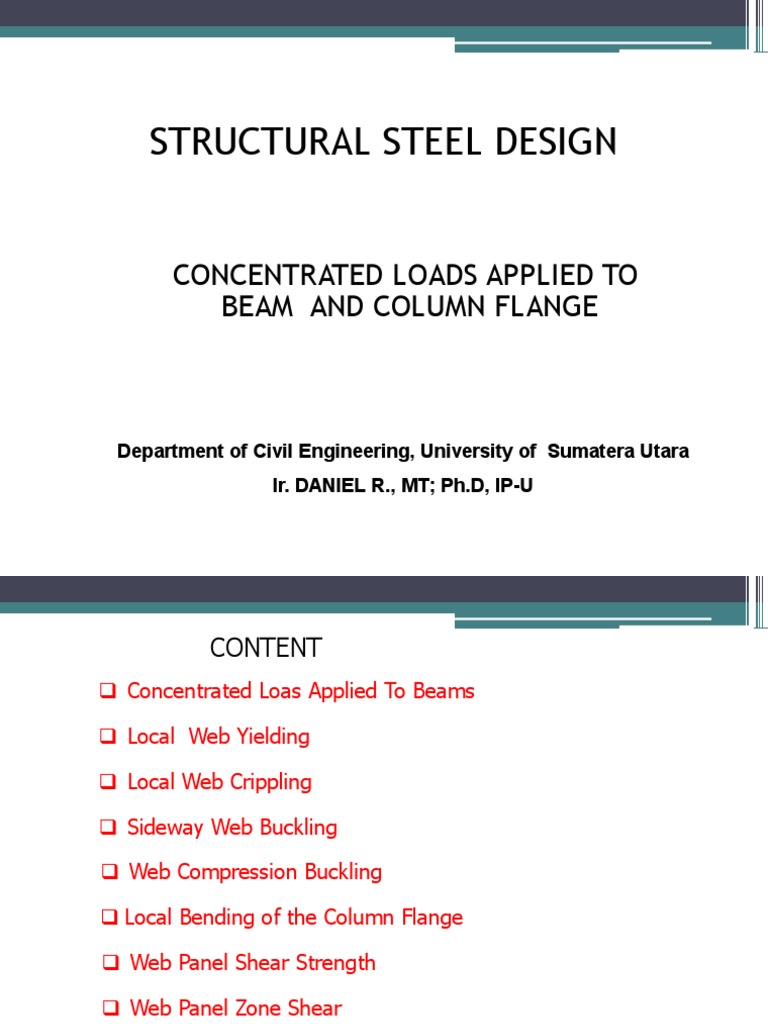 Concentrated Load Apllied To The Beam and Column Flange | PDF ...