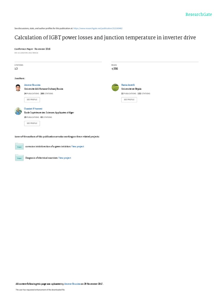 Calculation of IGBT Power Losses | PDF | Power Inverter | Power Electronics