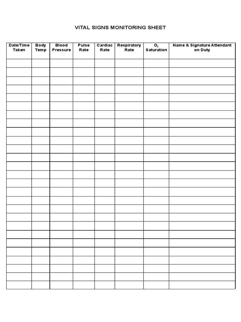 Vs Monitoring Sheet | PDF