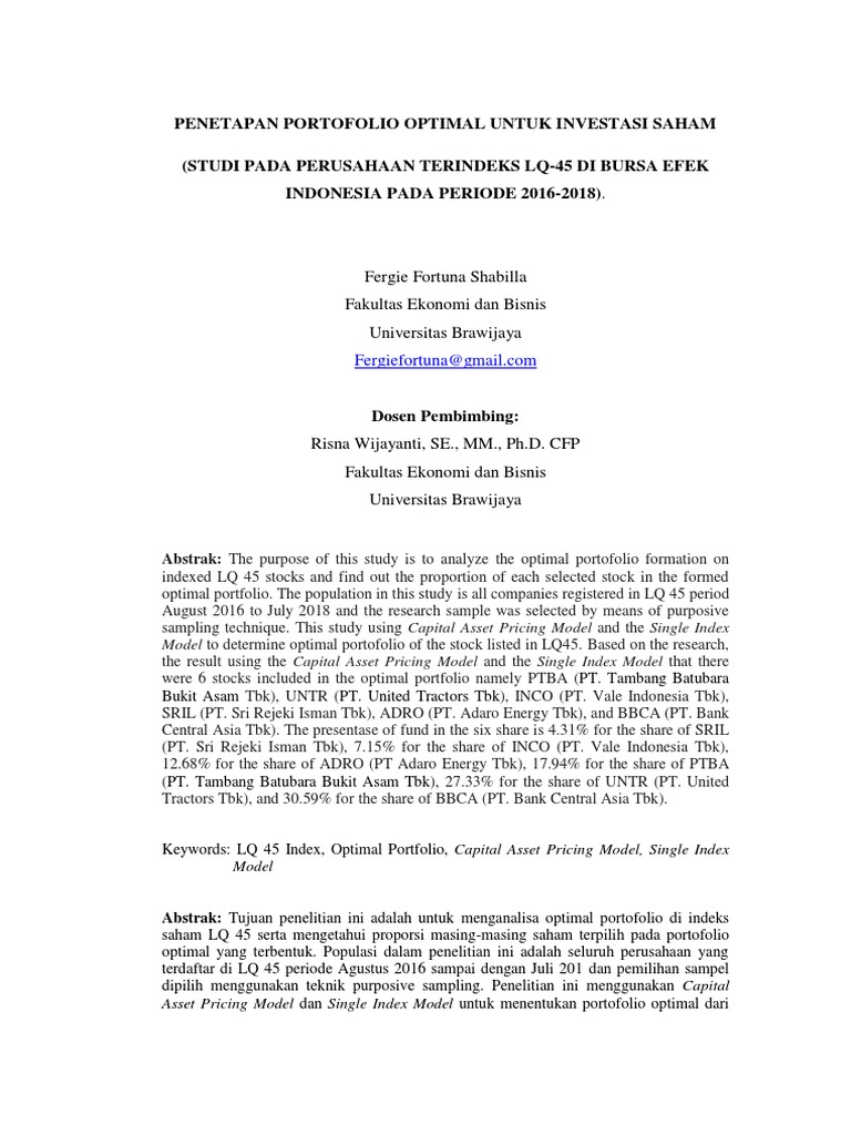 (Contoh Perhitungan Prospektus) 5816-11317-1-SM | PDF