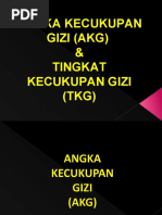 Tabel Angka Kecukupan Gizi (AKG) Indonesia Kementrian Kesehatan, 2019 | PDF
