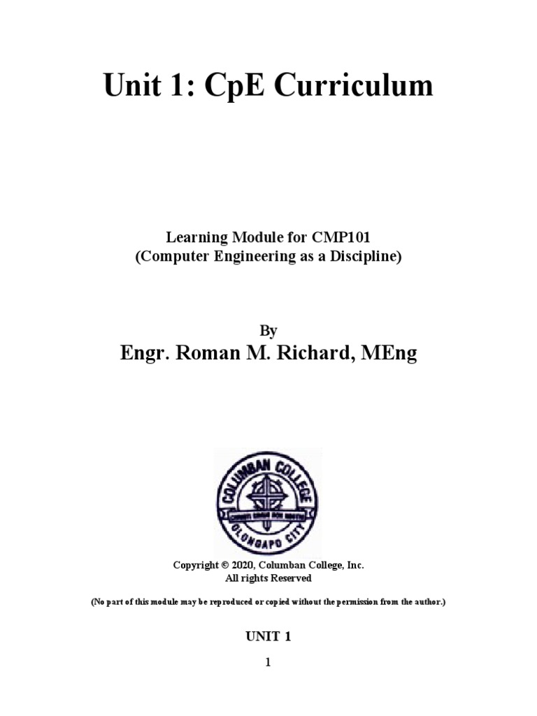 Cmp101 Unit 1 | PDF | Computer Engineering | Engineering
