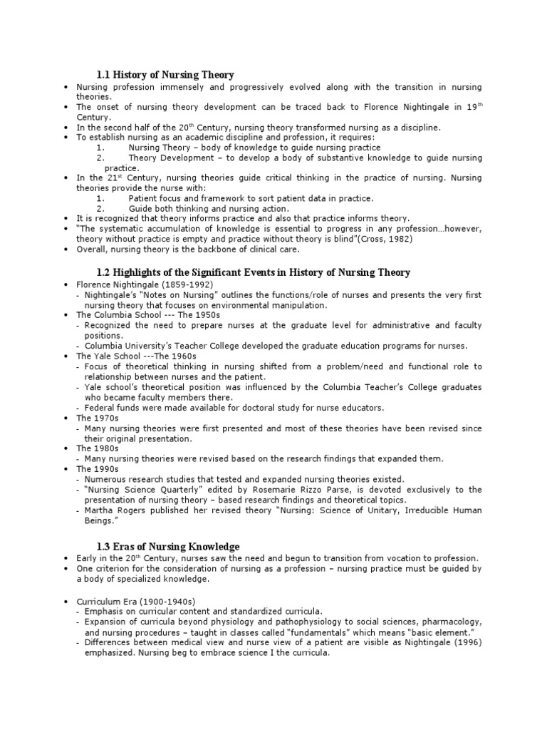 TFN Notes 1 | PDF | Nursing | Theory