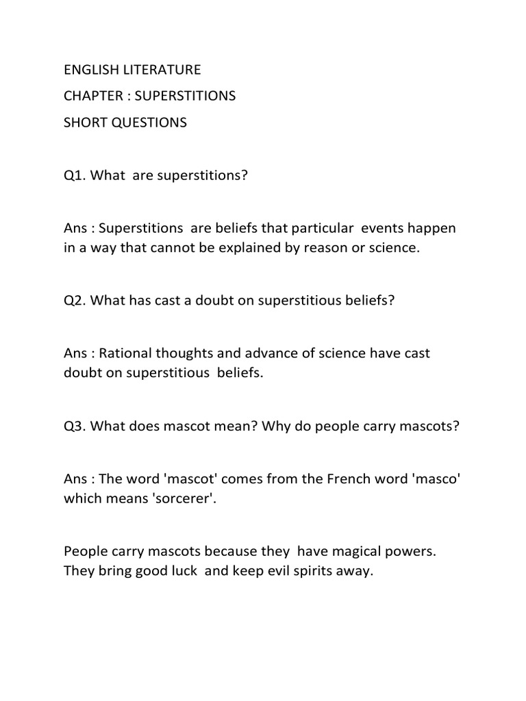 Superstition | PDF | Amulet | Luck