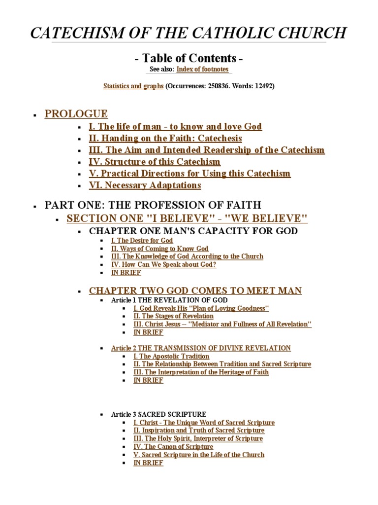 Overview of Catholic Catechism | PDF | Sacraments | Eucharist