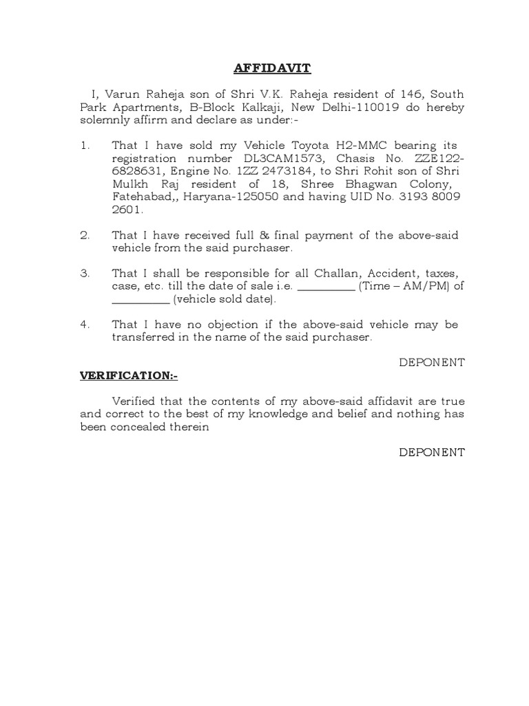 Affidavit: Verification | PDF | Affidavit | Common Law