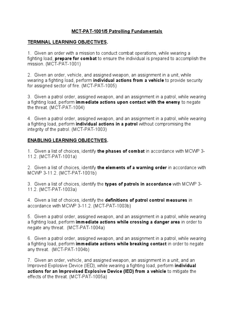 Patrolling Fundamentals | PDF | Reconnaissance | Ambush