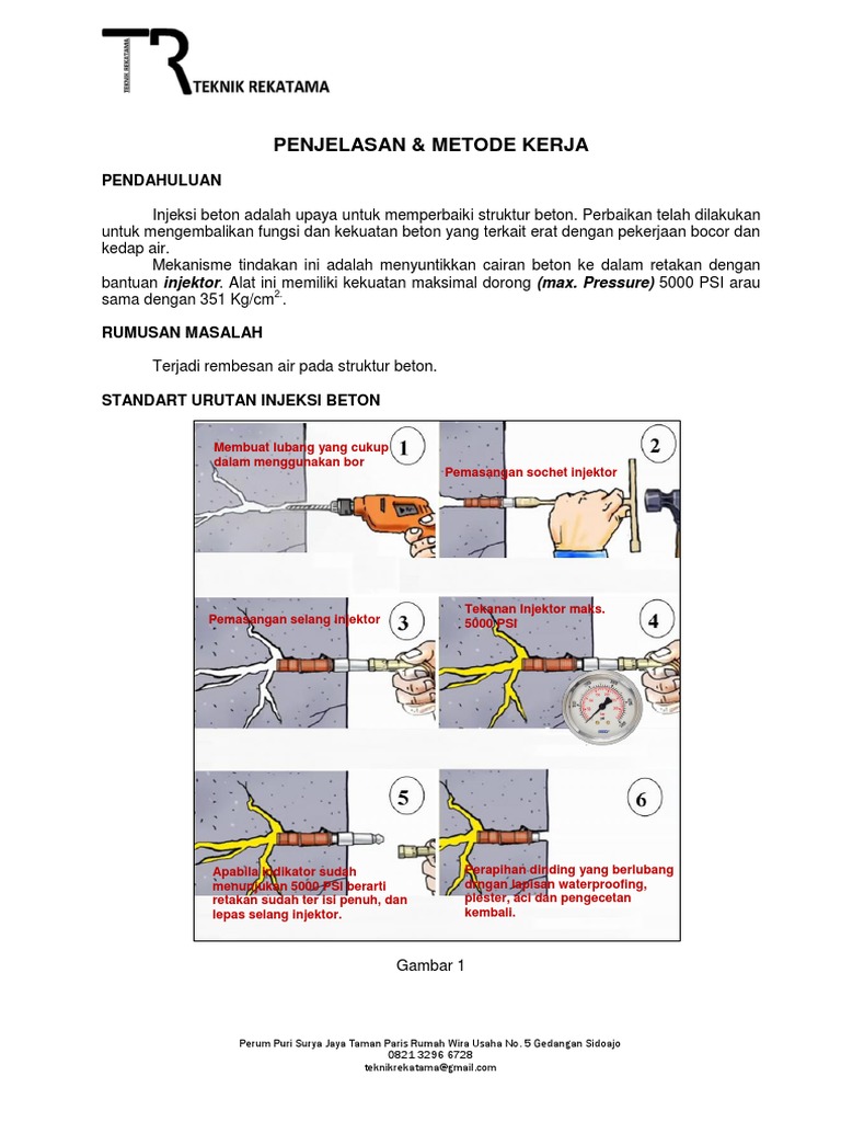 Metode Kerja Injeksi Beton | PDF