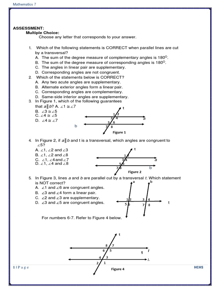 Assessment: Multiple Choice:: 1 - Page Hchs | Download Free PDF ...
