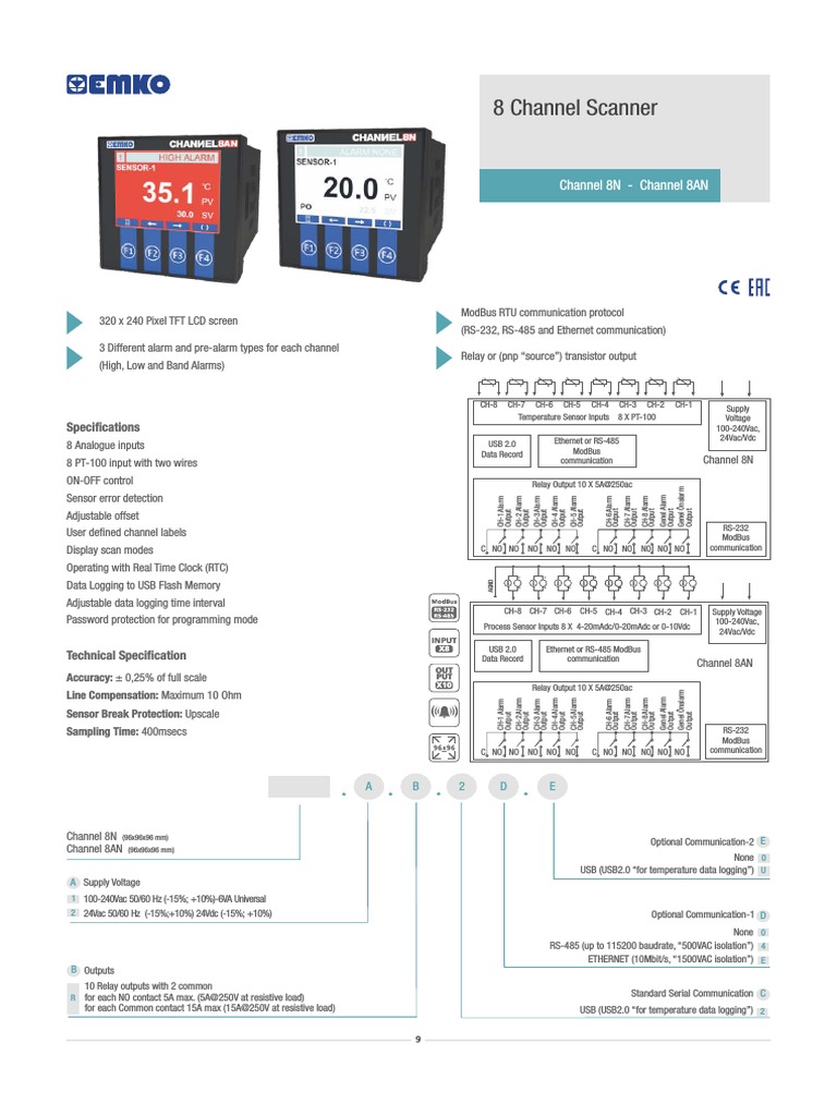 8 Channel Scanner: Channel 8N - Channel 8AN | PDF | Usb | Relay