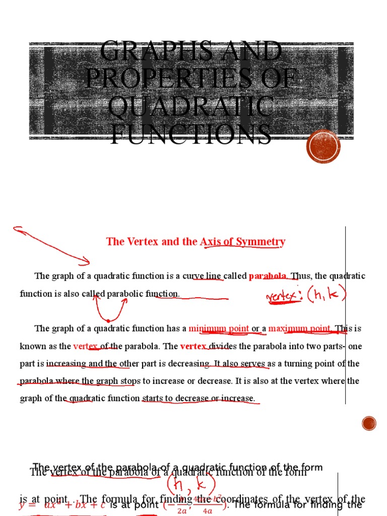 Properties of Quadratic Functions | PDF | Mathematical Objects | Geometry
