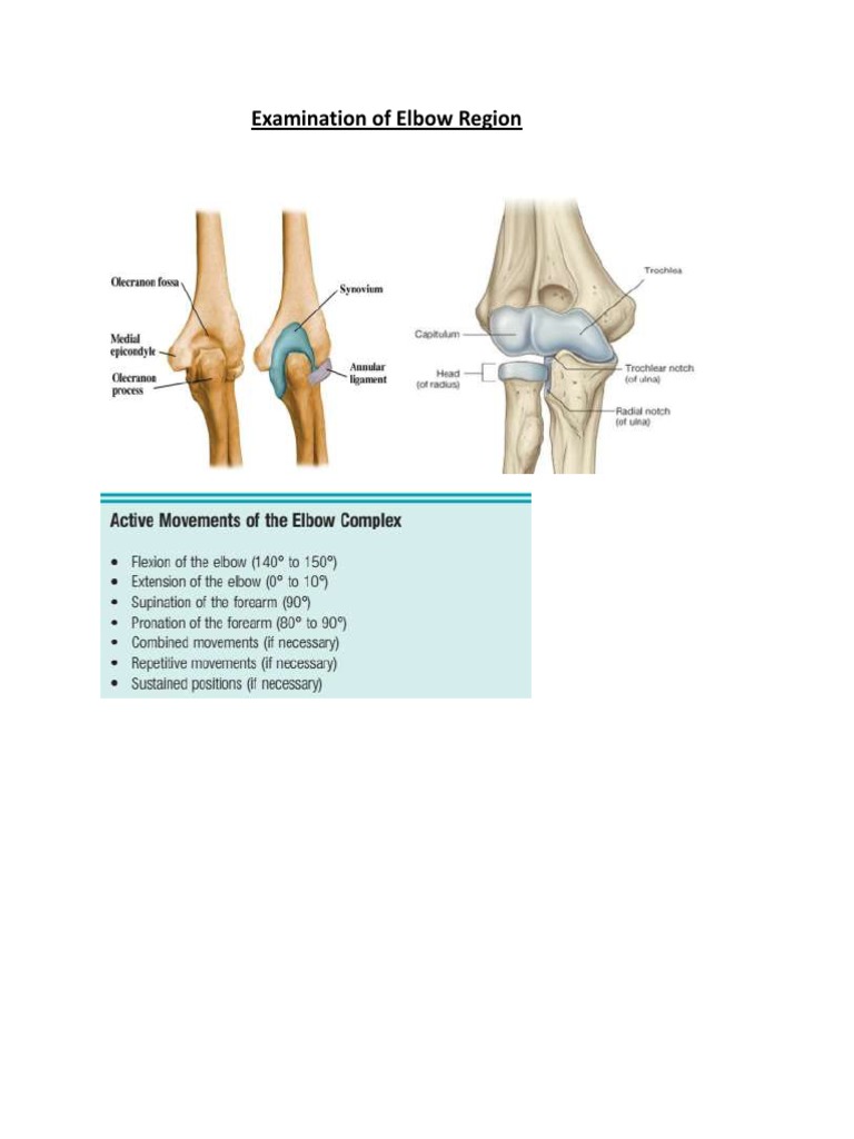 Elbow Tests | PDF | Elbow | Anatomical Terms Of Motion