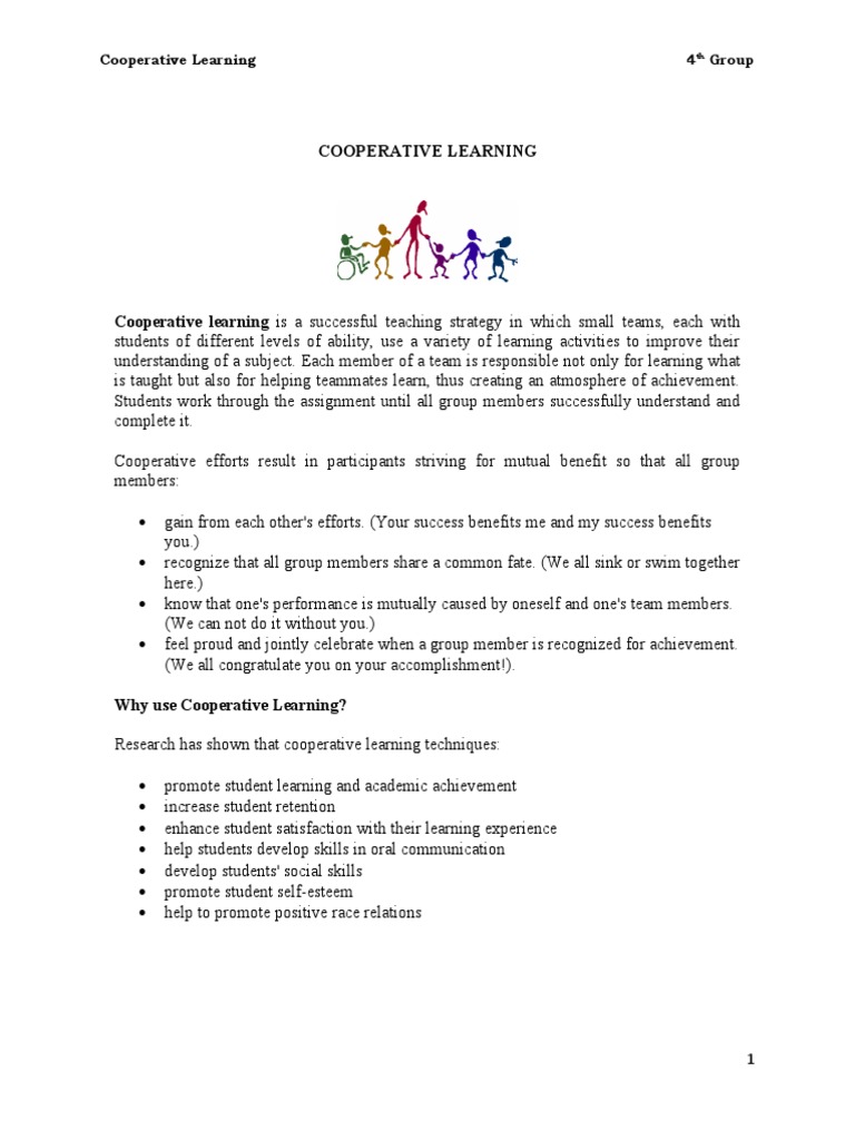 Benefits of Cooperative Learning Strategies | PDF | Cognition | Pedagogy