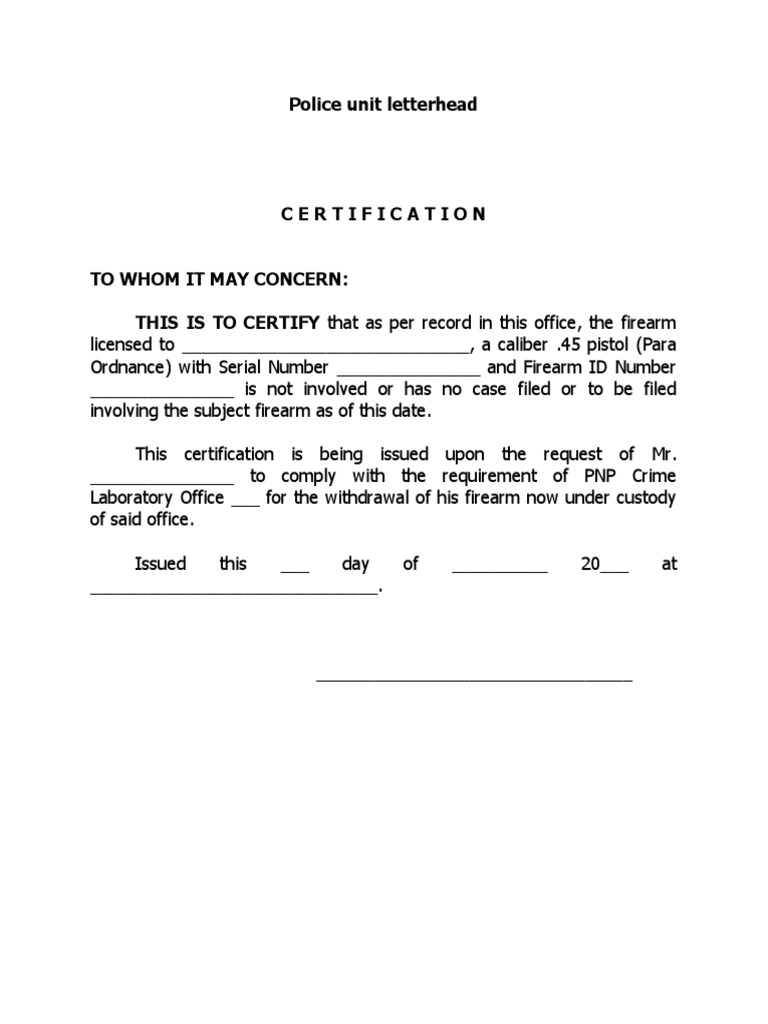 Firearm Certification of No Pending Case For Scribd | PDF