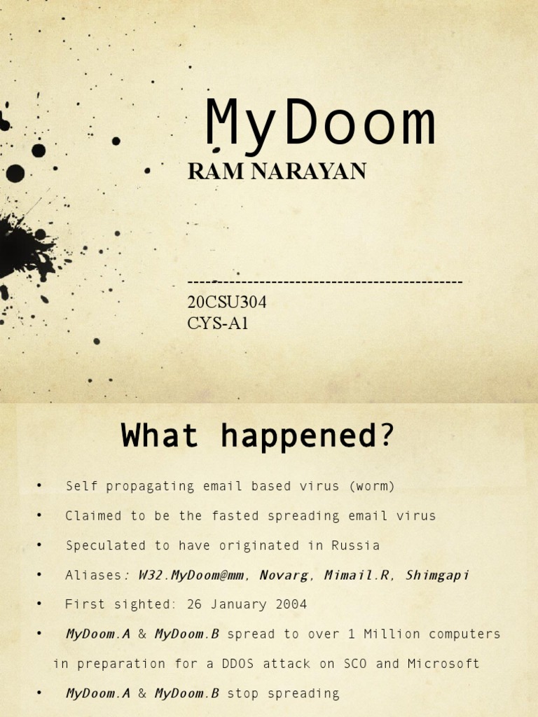 Mydoom: Ram Narayan | Download Free PDF | Computer Virus | Antivirus ...