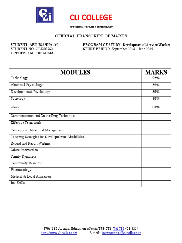 Cli College: Modules Marks | PDF | Psychology | Applied Psychology