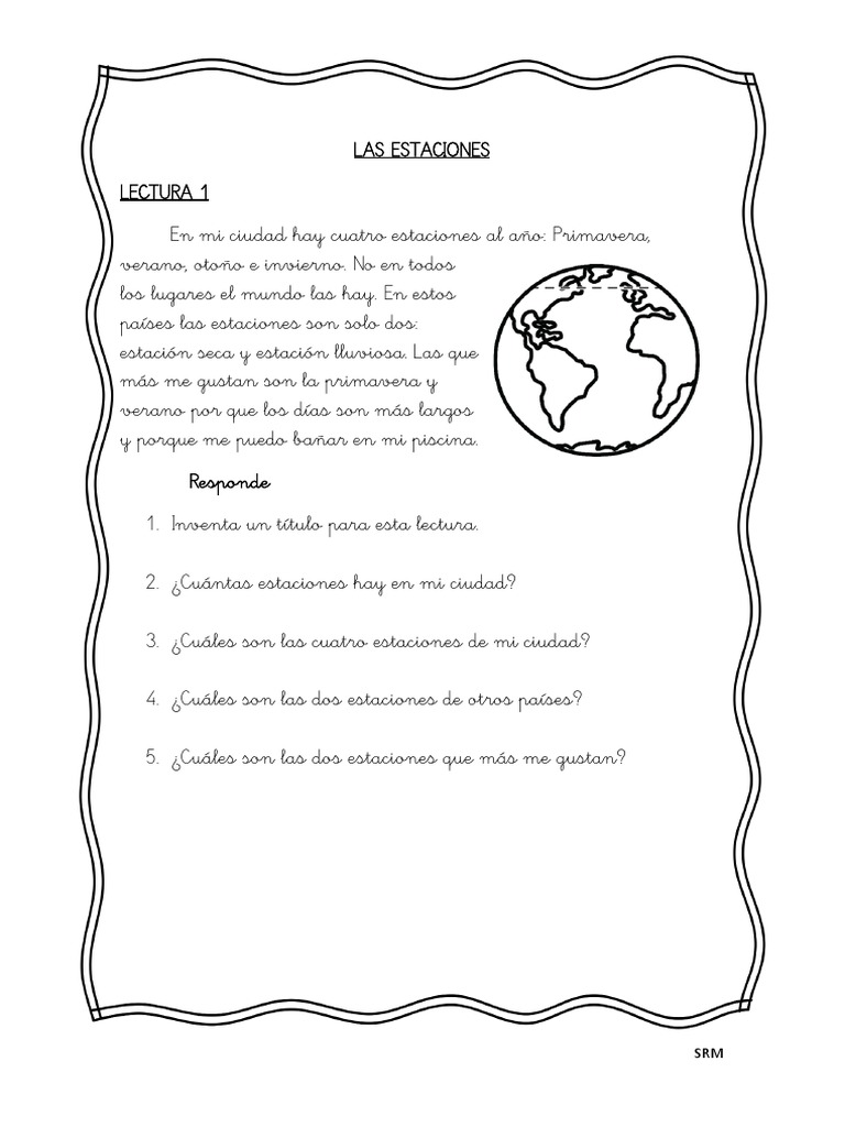 5 Mini Lecturas Comprensivas LAS ESTACIONES | PDF | Clima | Estaciones