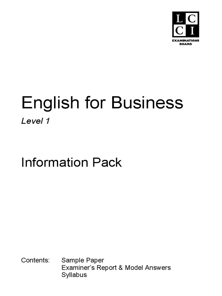 Docer - Tips English For Business 1 Lcci. 2 | PDF | Question | Test ...