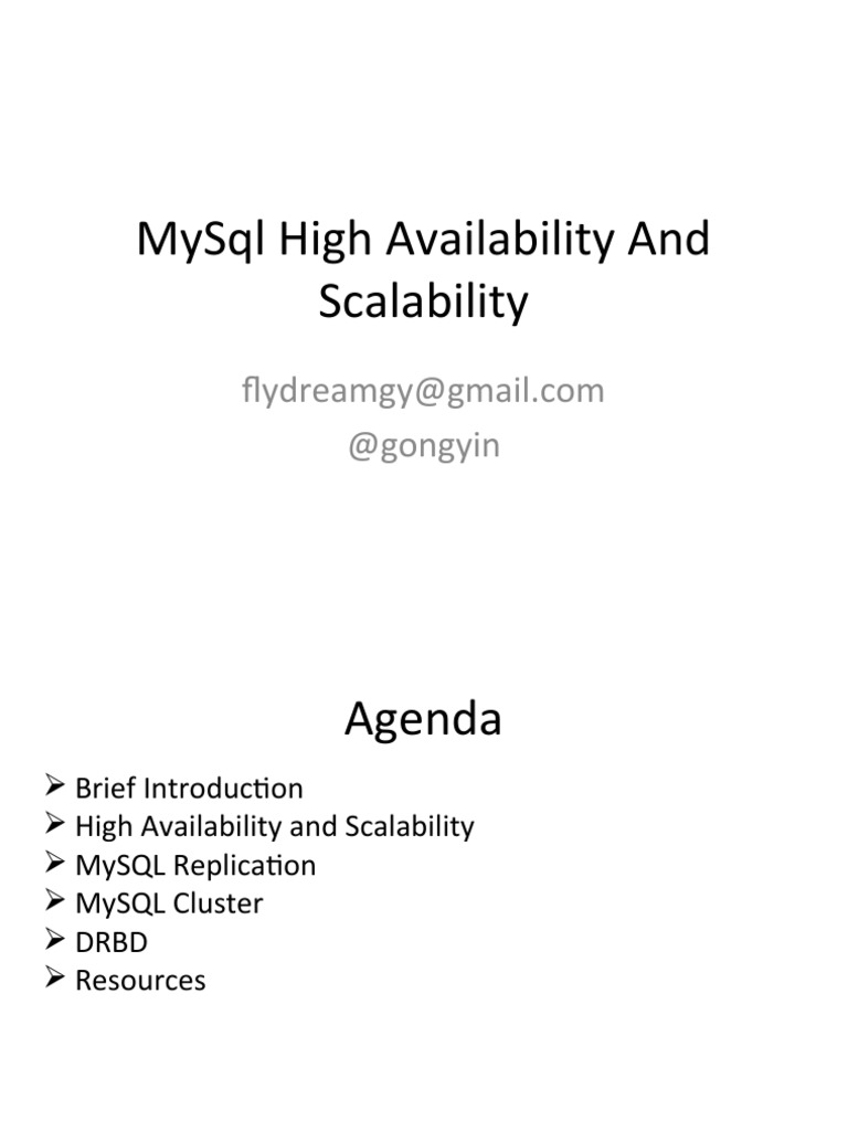 MySql High Availability and Scalability | PDF | Data Management | Scalability