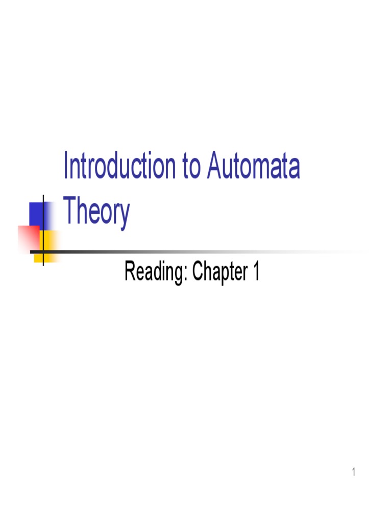 Introduction To Automata Introduction To Automata Theoryy: Reading: Chapter 1 | PDF | Theory Of ...