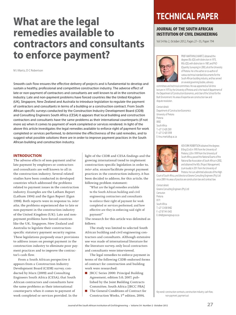 What Are The Legal Remedies Available To Contractors and Consultants To ...