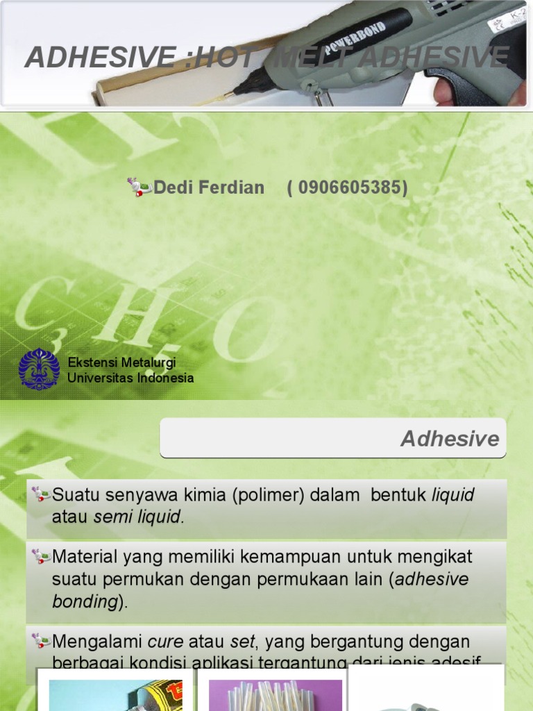 Hot Melt Adhesive Presentation | PDF | Adhesif | Padatan Amorf