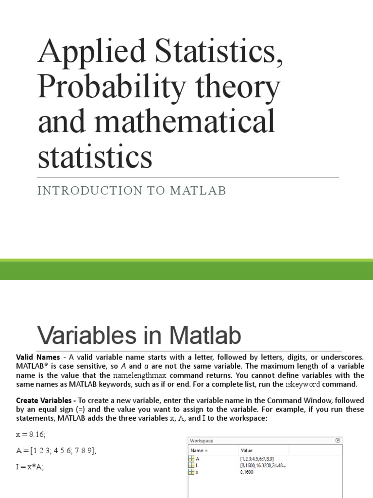 Lab1 Basics Of Matlab Pdf Matrix Mathematics Array Data Structure 
