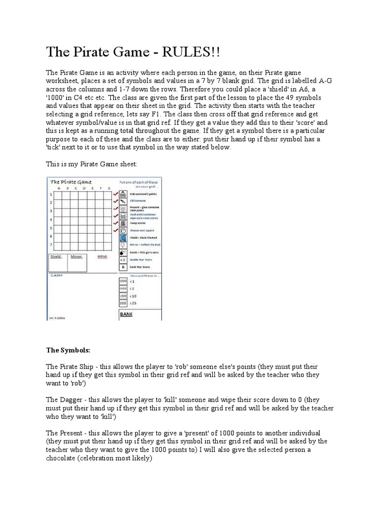 The Pirate Game Rules | PDF