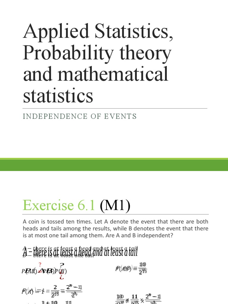 Lab5 - Independence of Events | PDF | Mathematics | Probability And Statistics
