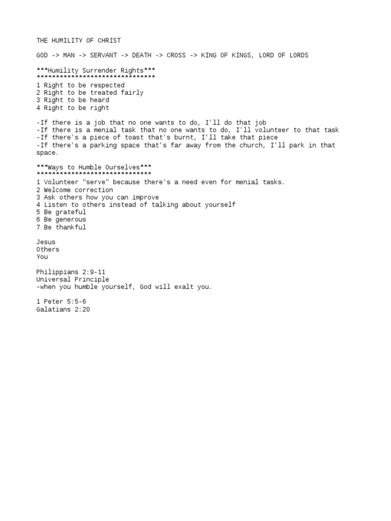 How To Be Humble | PDF