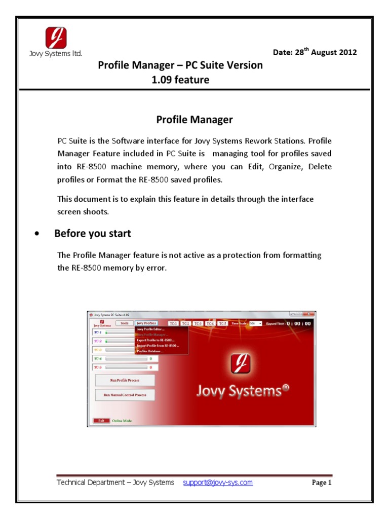 Profile Manager - PC Suite Feature | PDF | Software | System Software