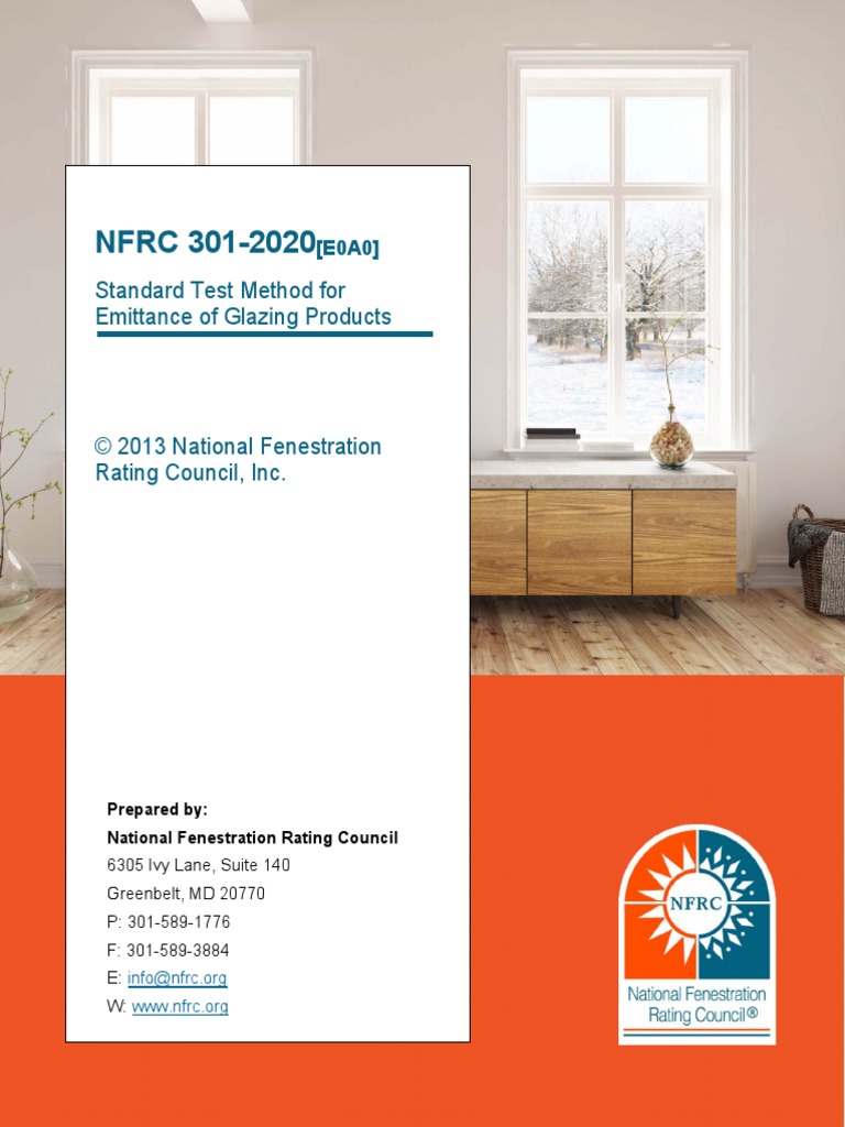 NFRC 301-2020 (E0A0) Standard Test Method For Emittance of Glazing ...